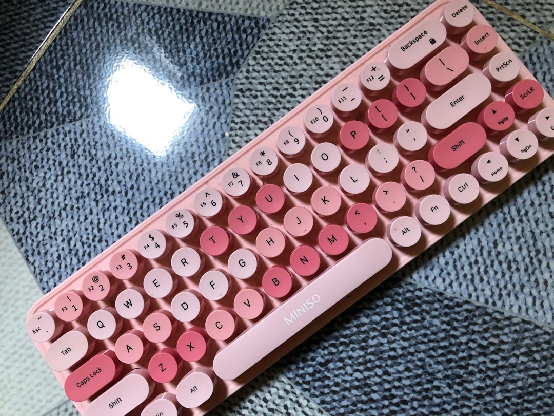 Miniso wireless Keyboard pink, Computers & Tech, Parts & Accessories ...