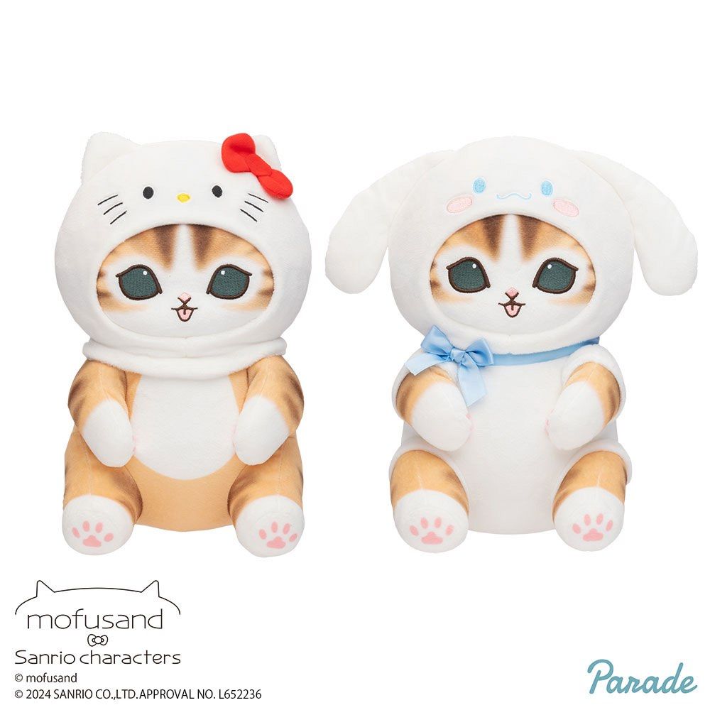Mofusand x Sanrio Characters Cinnamoroll/Hello Kitty BIG Plush Toy ...