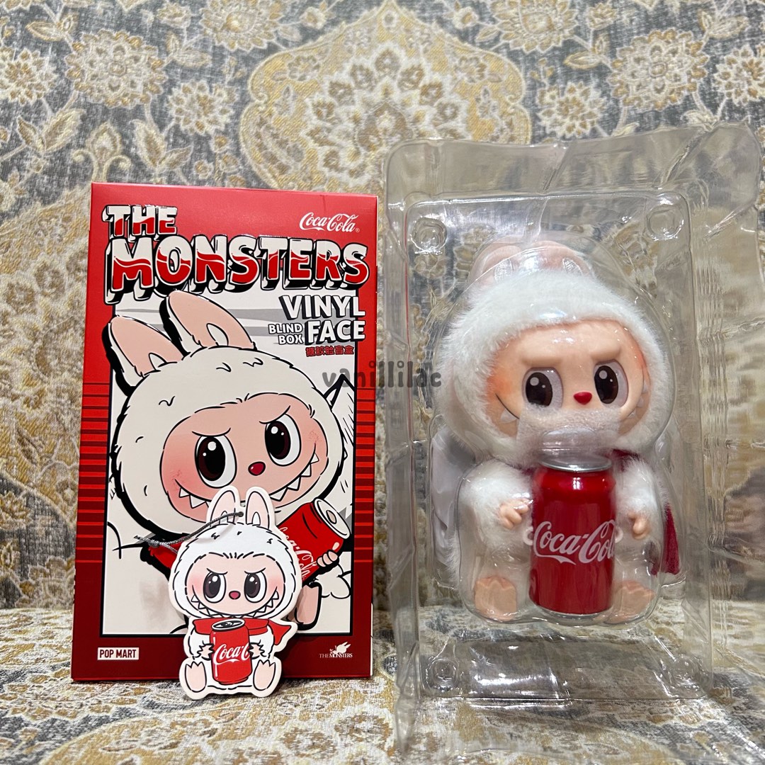 ORI Pop Mart The Monsters Labubu Coca Cola Vinyl Face Pendant Plush ...