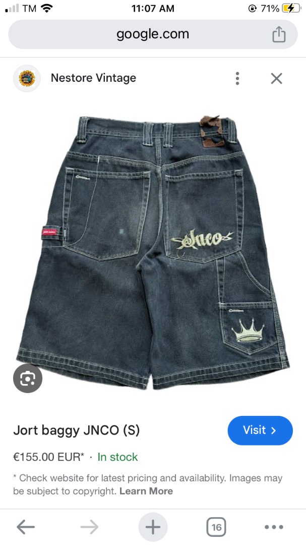 ORIG JNCO LONG JORTS WASHED GRAY, Men's Fashion, Bottoms, Jeans on ...