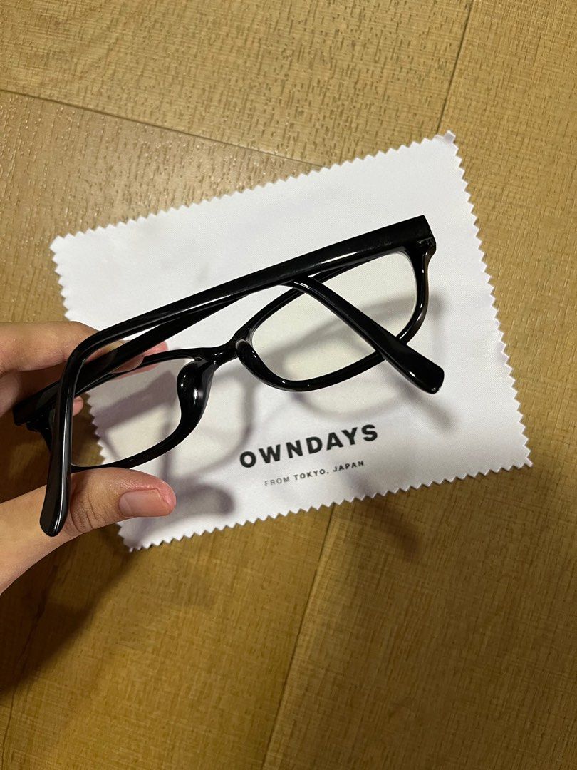 owndays glasses with degree black rectangle square frame lens 80 100 ...