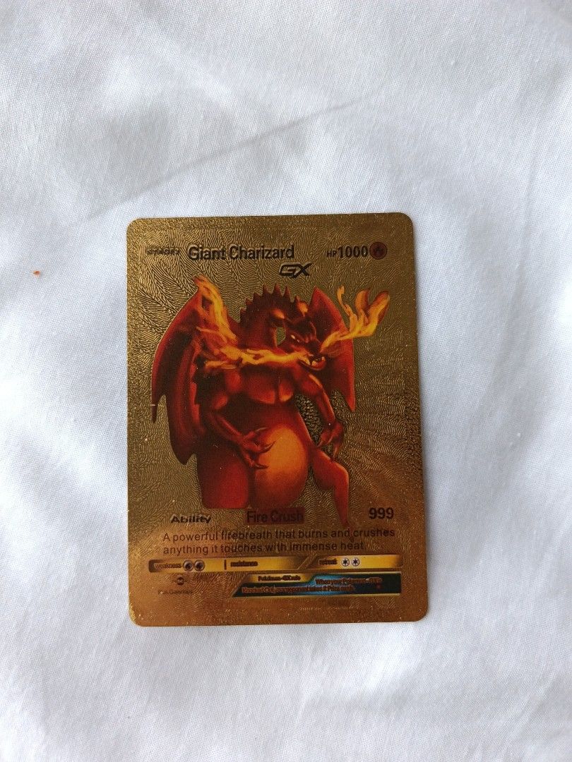Pokemon Giant Charizard GX GOLD, Hobbies & Toys, Collectibles ...