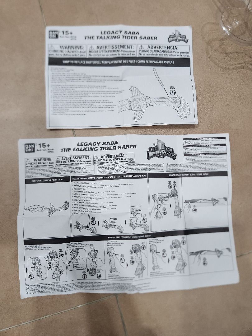 Power Rangers Legacy Saba The Talking Tiger Saber Bandai Original BIB ...