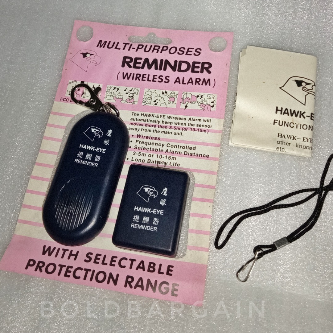 Rare Vintage Hawk Eye Wireless Alarm Reminder Transmitter and Receiver ...