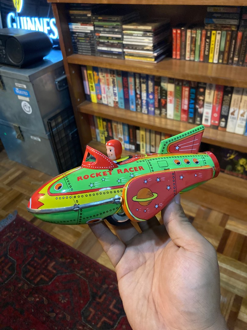 Schylling Collector Series Rocket Racer Friction Power Tin Rocket Ship ...