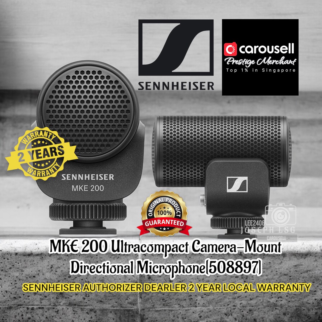 Sennheiser MKE 200 Ultracompact Camera-Mount Directional Microphone|( 508897)|MICROPHONE ...