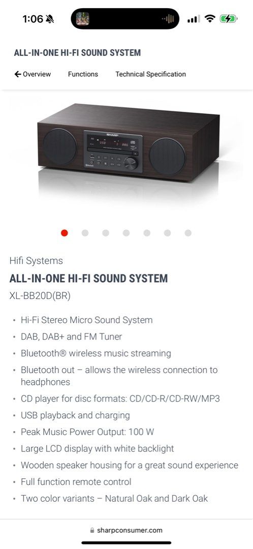 SHARP XL-BB20D ALL-IN-ONE HI-FI SPEAKER SYSTEM BLUETOOTH, Audio ...