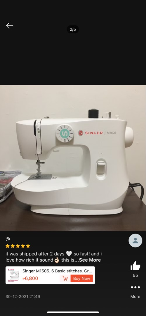 Singer Sewing Machine M1505, TV & Home Appliances, Other Home ...