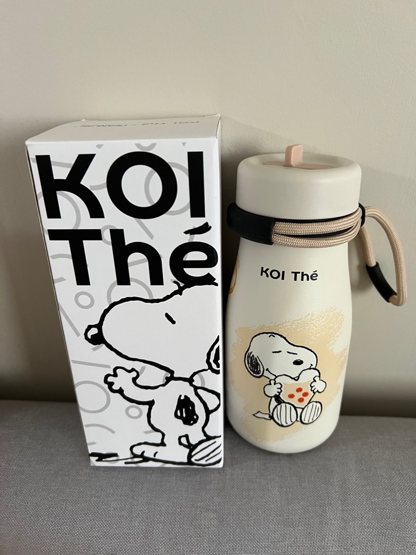 BN Snoopy Koi X Peanuts Insulation Bottle 650ml Stainless Steel, Furniture & Home Living ...