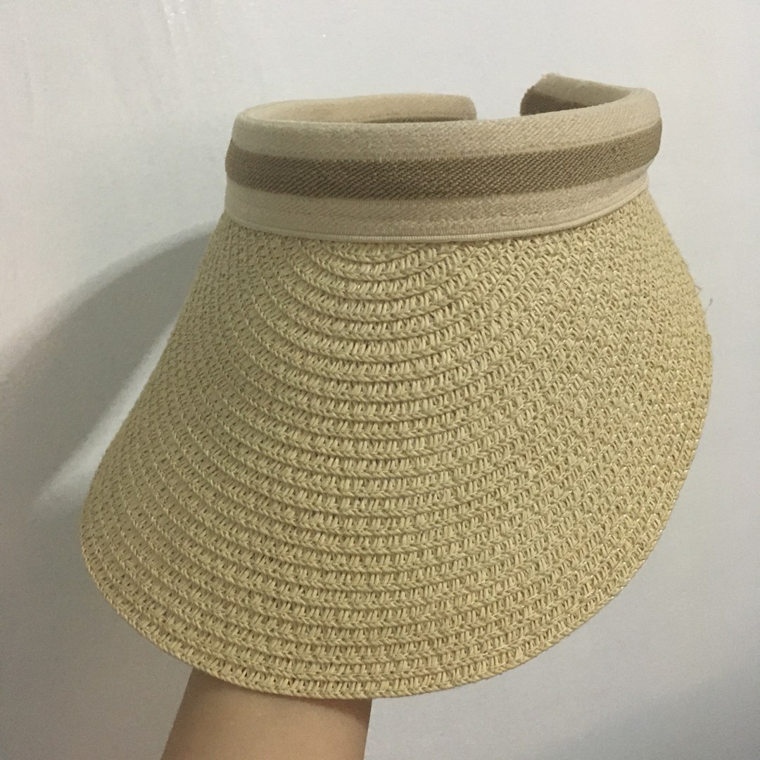 Sun Visor Rattan Style Summer Hat Outfit, Women's Fashion, Watches ...