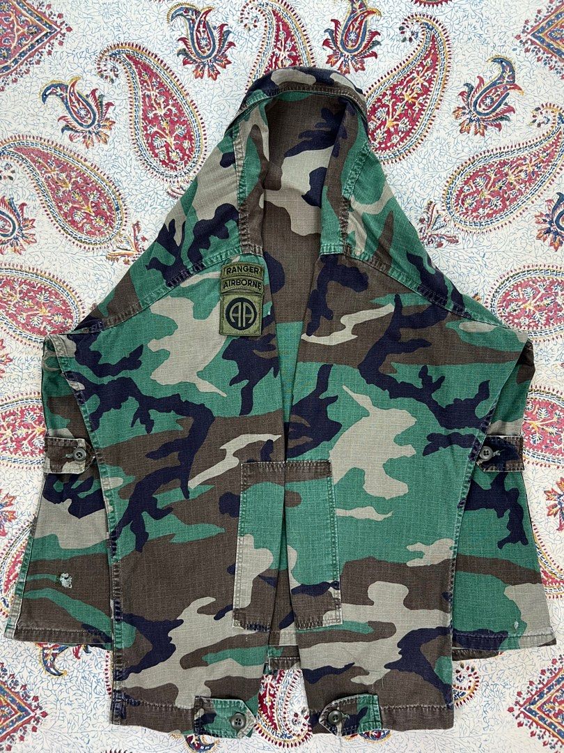 Us Army Ranger Airborne Woodland Camouflage Ripstop Combat Jacket, Men ...