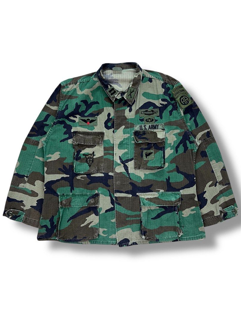 Us Army Ranger Airborne Woodland Camouflage Ripstop Combat Jacket, Men ...