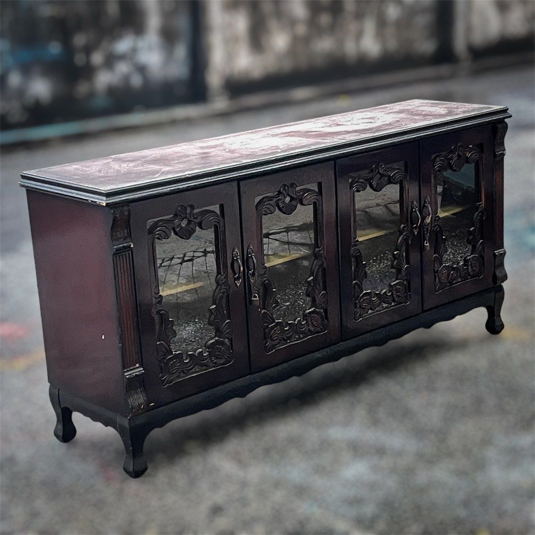 VINTAGE 90s DISPLAY CABINET CANTIK, Furniture & Home Living, Furniture ...