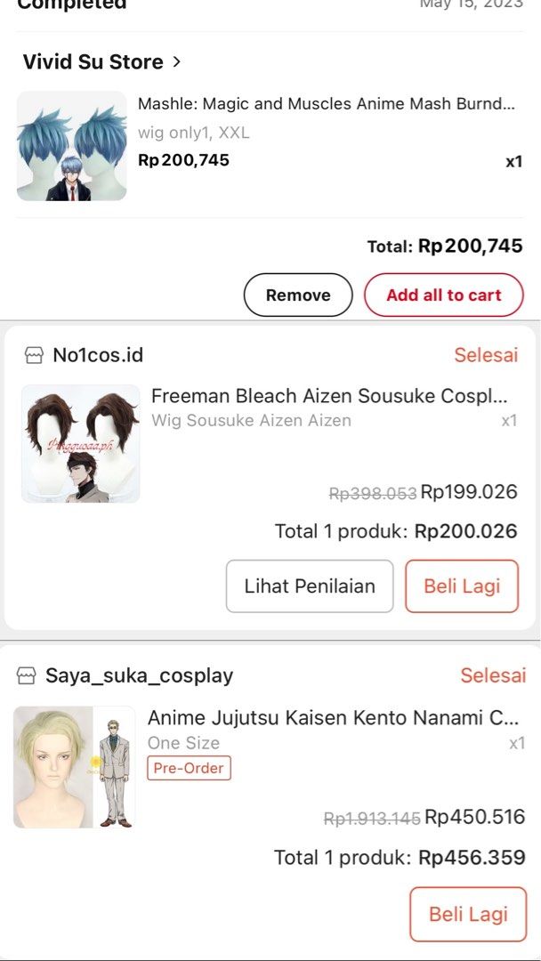 Wig cosplay Aizen Sousuke (Bleach), Nanami Kento (Jujutsu Kaisen ...