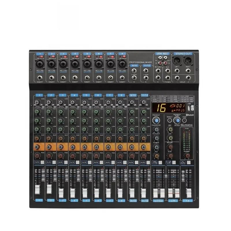 Xtuga ATS-122 12 Channel Professional Powered Digital Mixer 16DSP ...