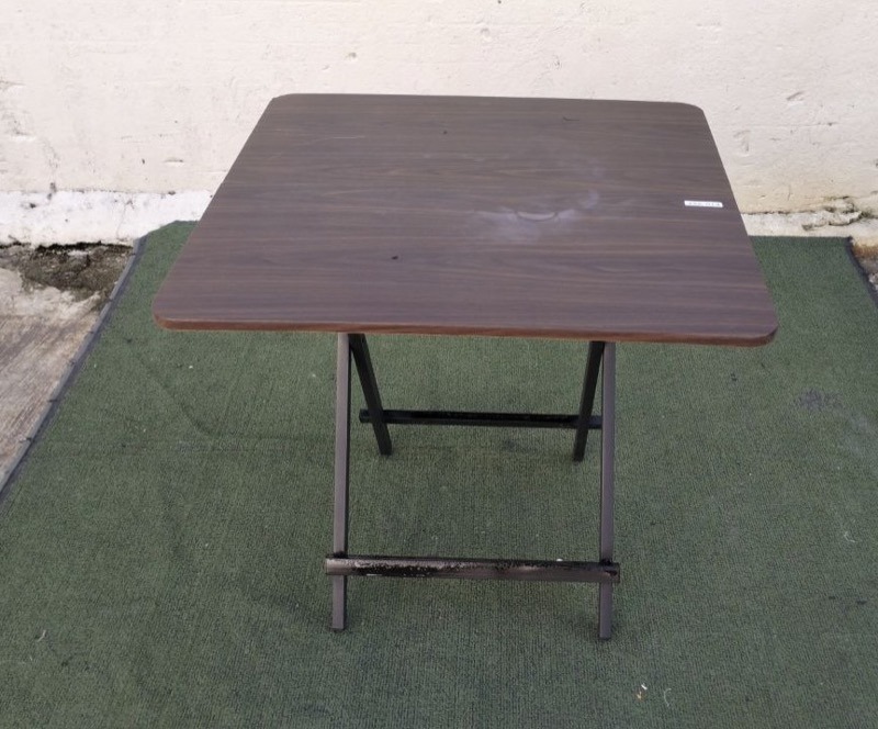 YB92B Meja Kayu Besi Lipat Foldable Wooden Table Metal Leg, Furniture ...