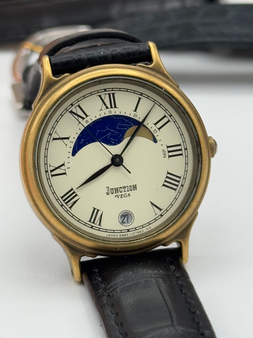1980s Citizen Junction Vega Moonphase White Roman Dial, Luxury, Watches ...
