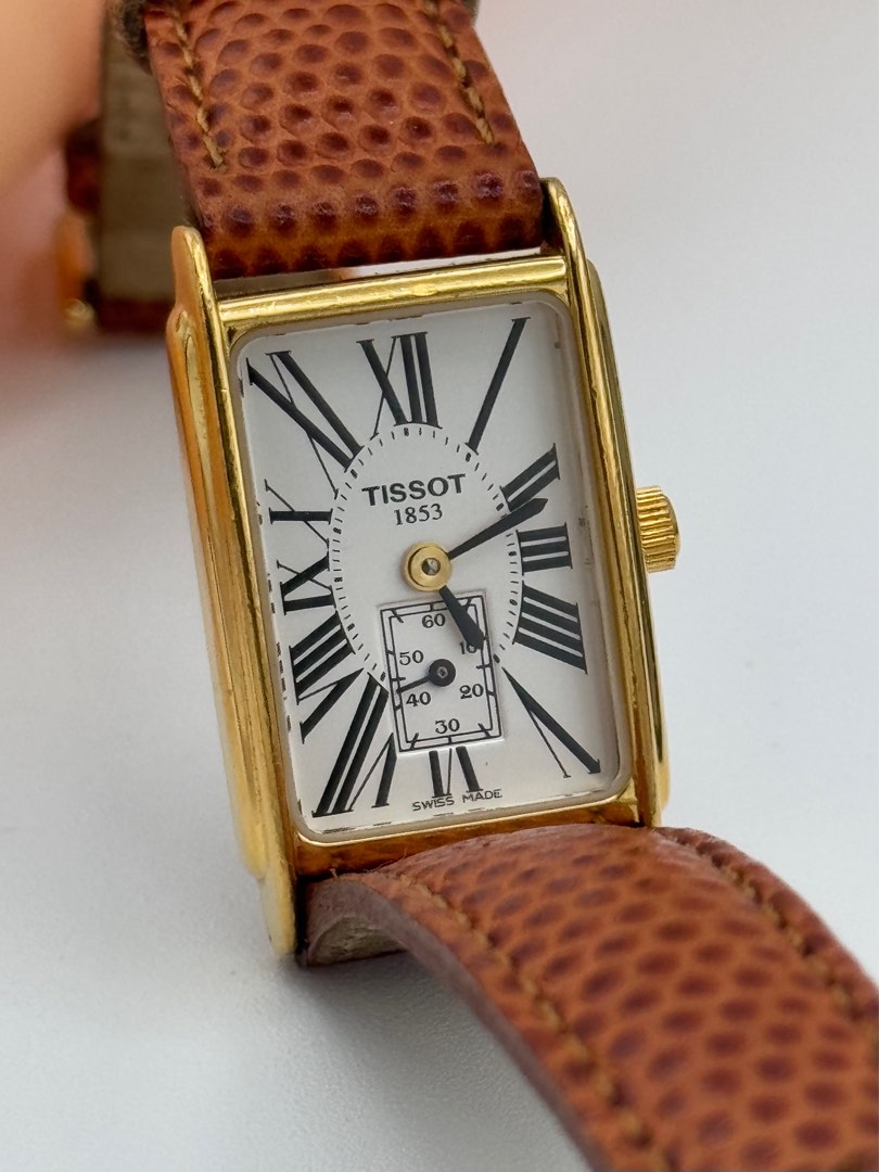 1990s Tissot Art Deco Tank White Roman Dial, Luxury, Watches on Carousell