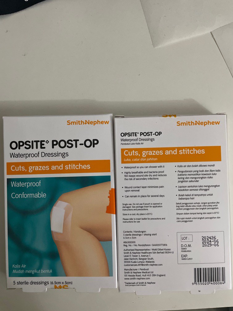 2x Smith Nephew Bacterial Proof Surgical Stitch Patch Plaster, Beauty ...