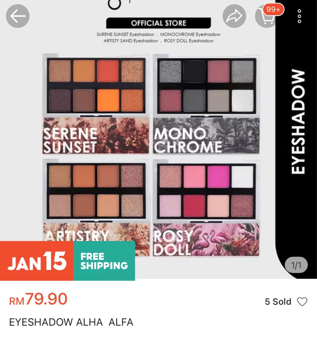 Alha Alfa MonoChrome Eye Palette, Beauty & Personal Care, Face, Makeup ...
