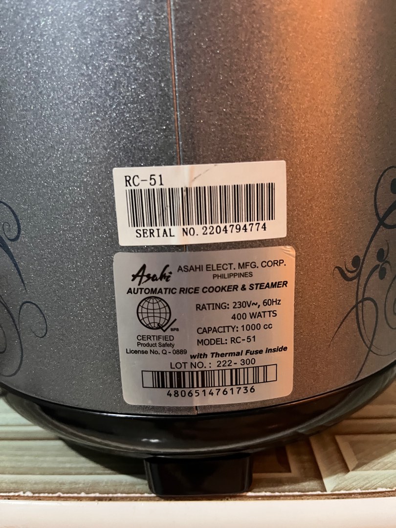 ASAHI RICE COOKER, TV & Home Appliances, Kitchen Appliances, Cookers on ...