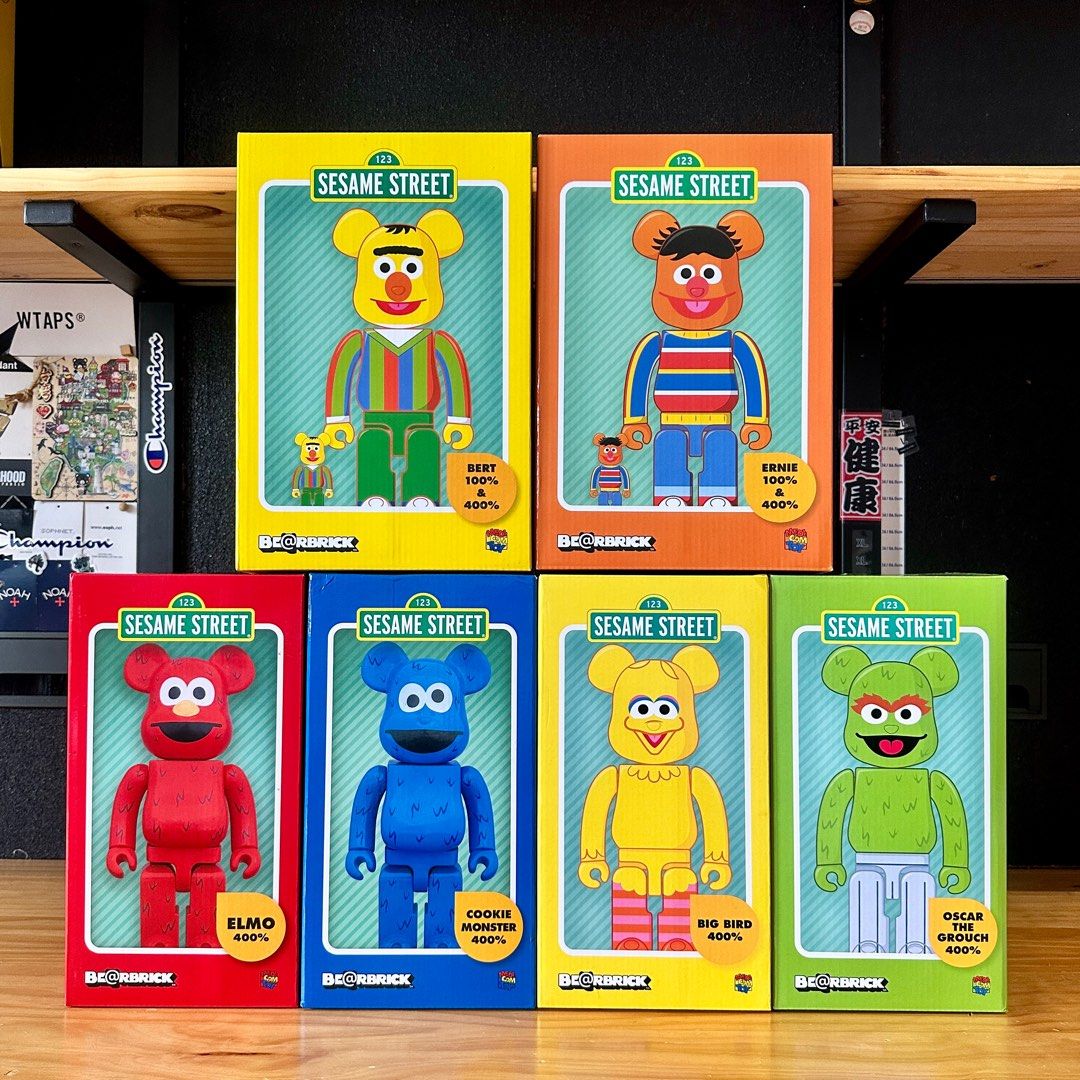 Bearbrick 400% Sesame Street Set of 6, Hobbies & Toys, Toys & Games on Carousell