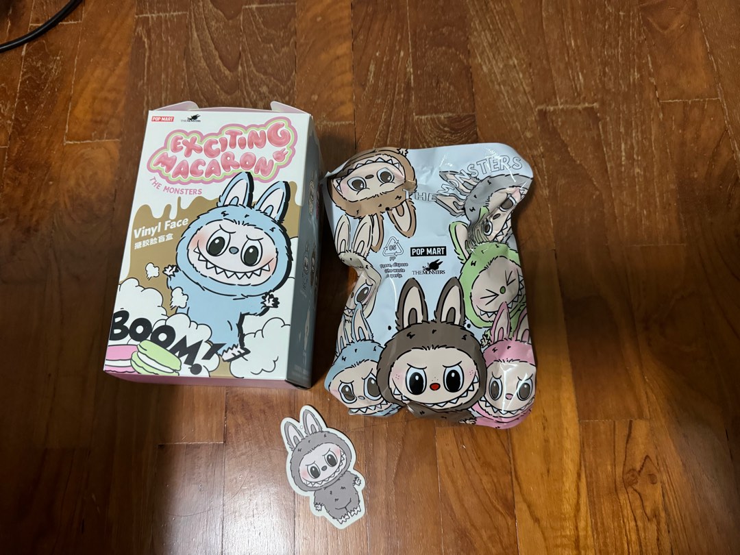 BNIF POPMART LABUBU V1 EXCITING MACARONS SESAME BEAN V1, Hobbies & Toys ...