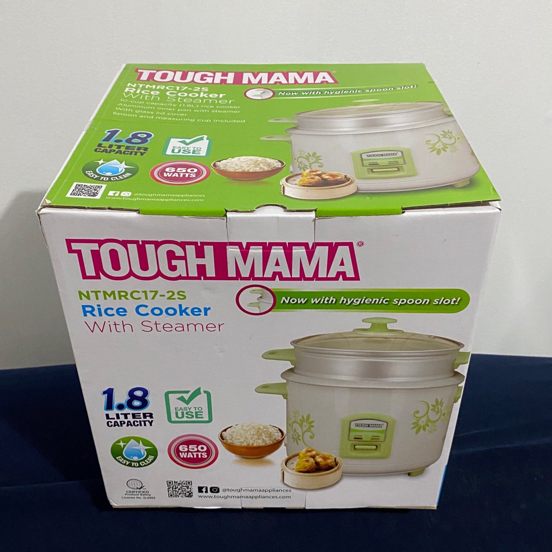 BRAND NEW TOUGH MAMA RICE COOKER WITH ALUMINUM STEAMER 1.8 LITERS, TV ...