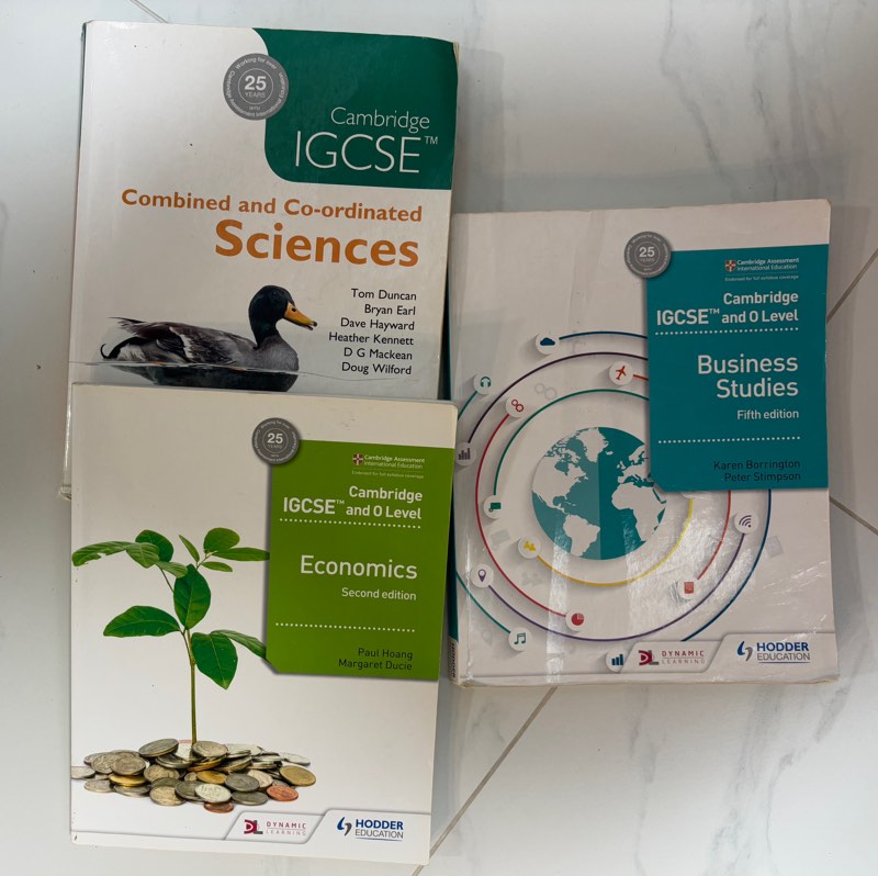 Cambridge IGCSE Textbooks (Co-ordinated Science, Economics), Hobbies ...