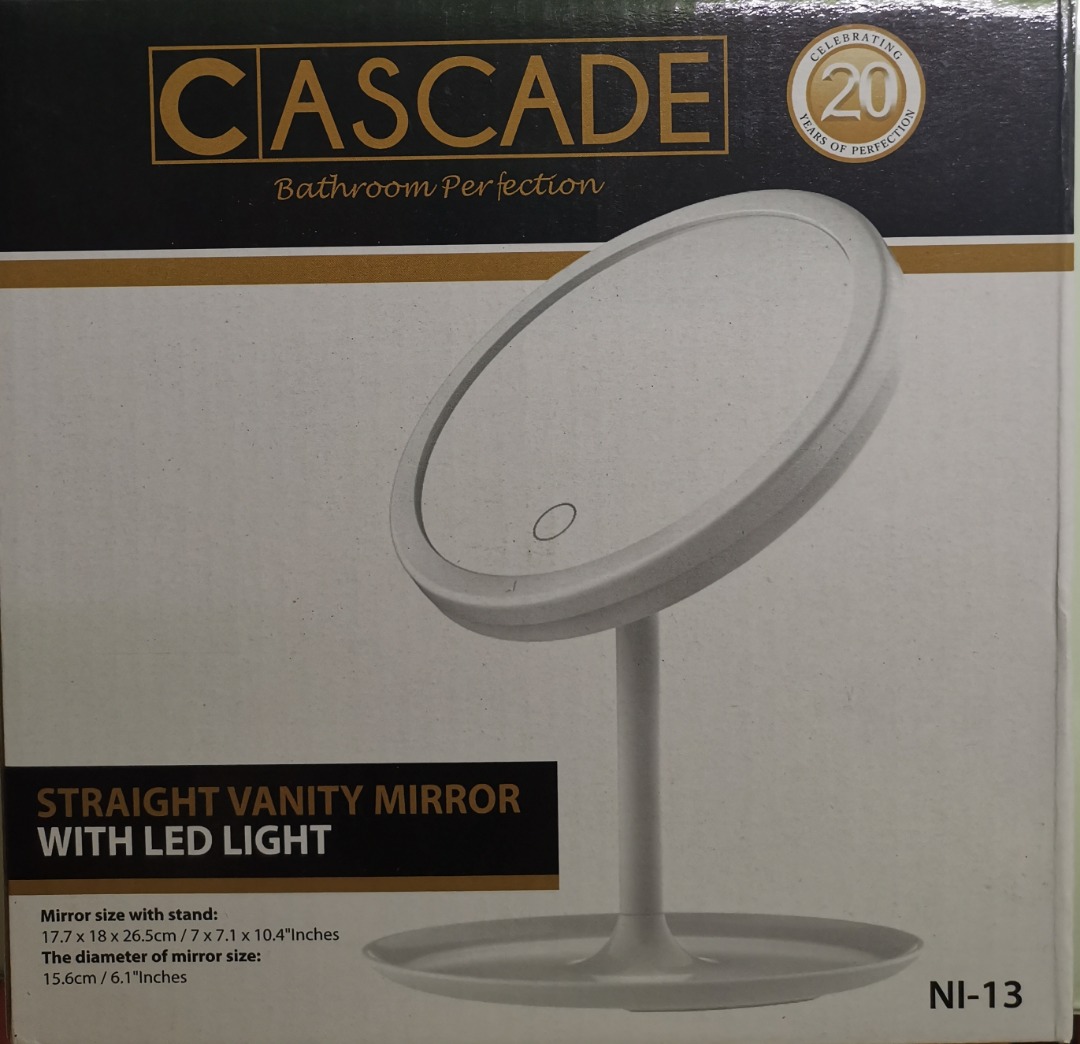 [Cascade] Straight Vanity Mirror with Lights , Furniture & Home Living ...