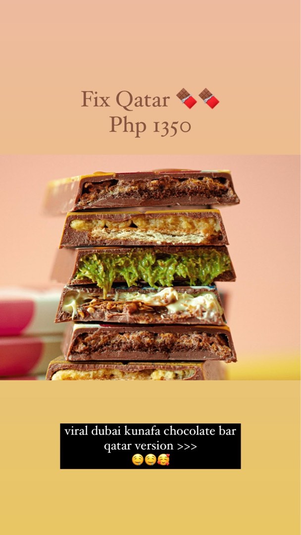 Fix Qatar Kunafah Chocolate Bar, Food & Drinks, Other Food & Drinks on ...