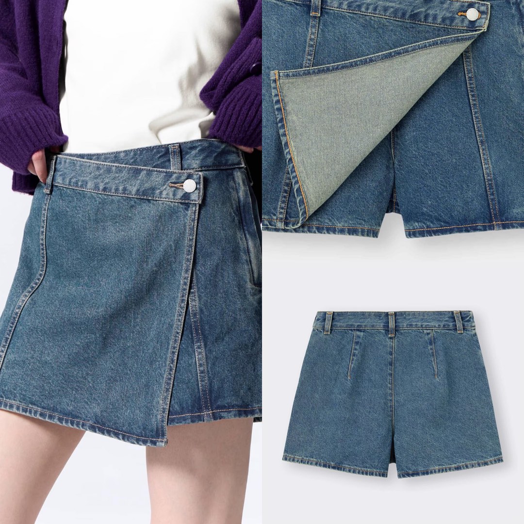 GU Denim Skort, Women's Fashion, Bottoms, Shorts on Carousell