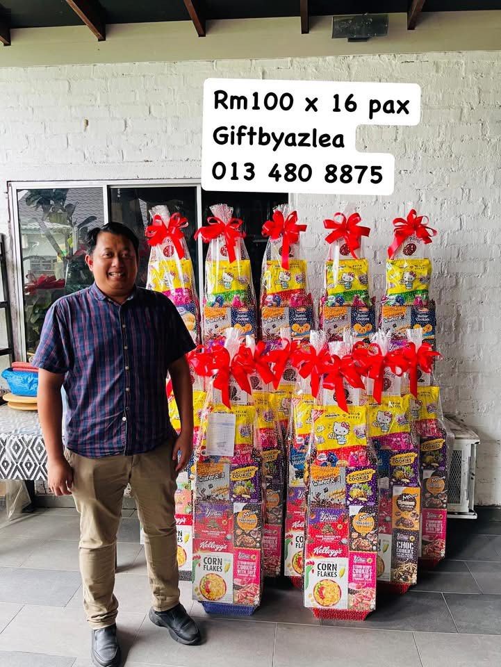 Hamper makanan dan minuman besar dan tinggi, Food & Drinks, Gift ...