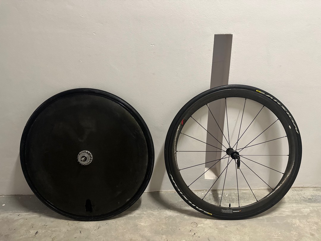 HED carbon disc track fixed gear wheelset, Sports Equipment, Bicycles ...