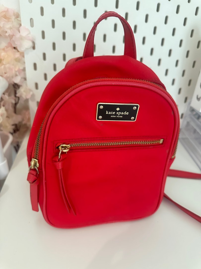 Kate Spade Cherry Red Bag Mini backpack, Luxury, Bags & Wallets on ...