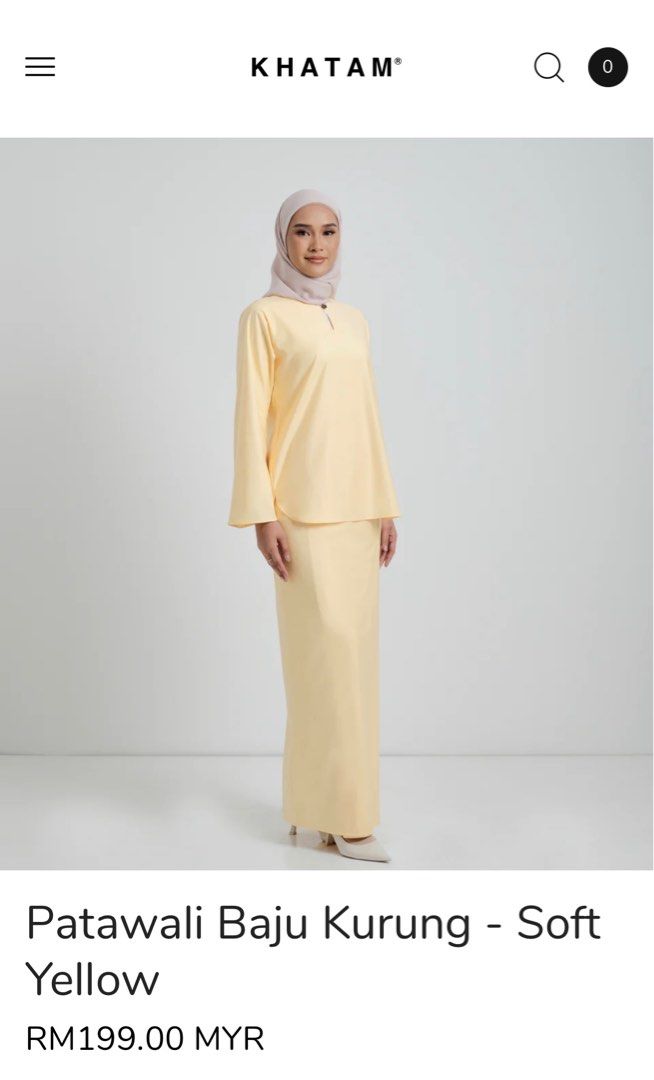 Khatam Patawali in Soft Yellow, Women's Fashion, Muslimah Fashion, Baju ...