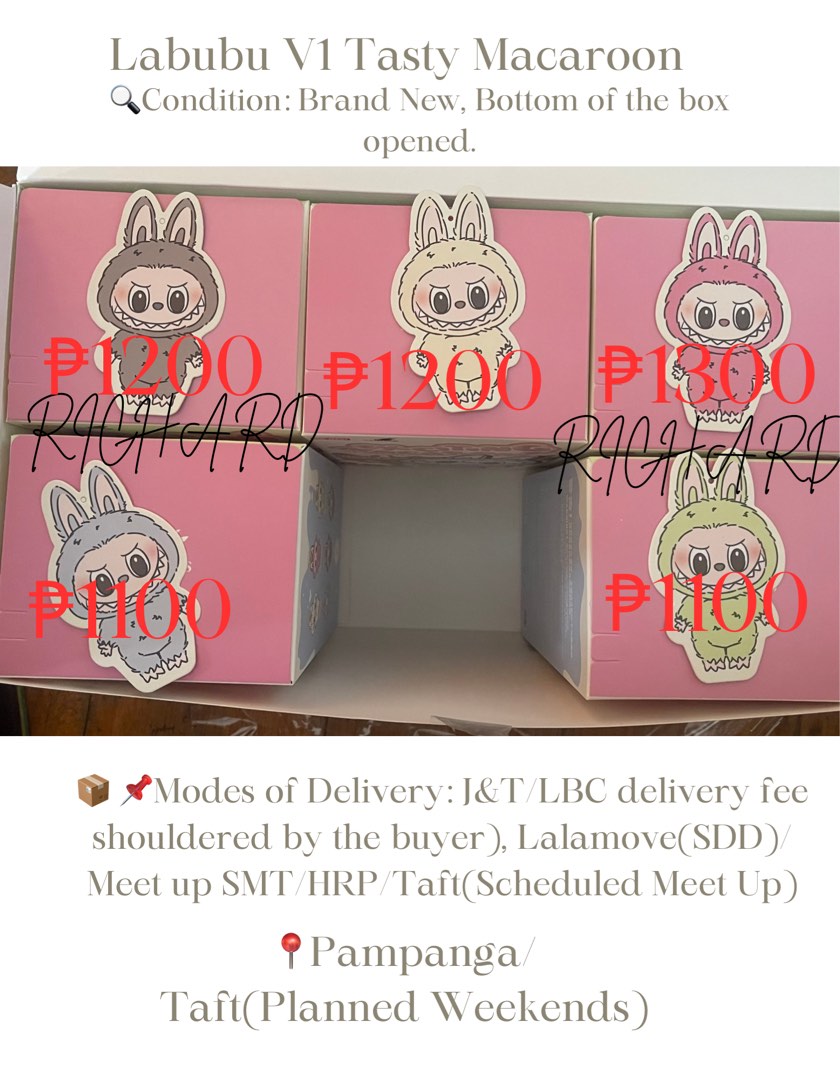 Labubu V1 Tasty Macaroon - Lychee Berry/ Sesame Bean/Seasalt Coconut ...