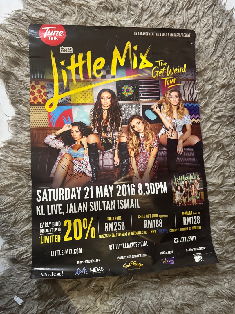 Little Mix The Get Weird Tour KL Signed Poster 2016 (Original), Hobbies ...