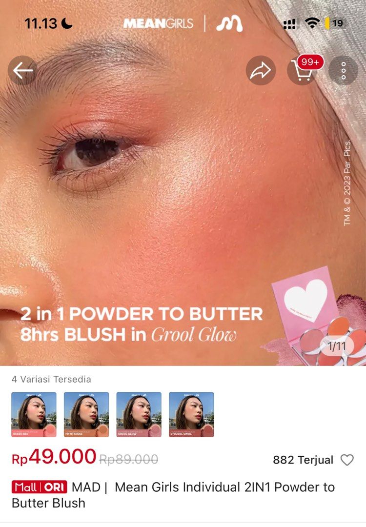 Mad for Makeup Mean Girls Individual 2IN1 Powder to Butter Blush ...