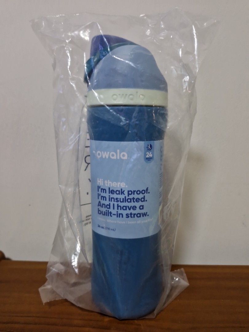 Owala Freesip 24oz with Blue Silicone Boot, Furniture & Home Living ...