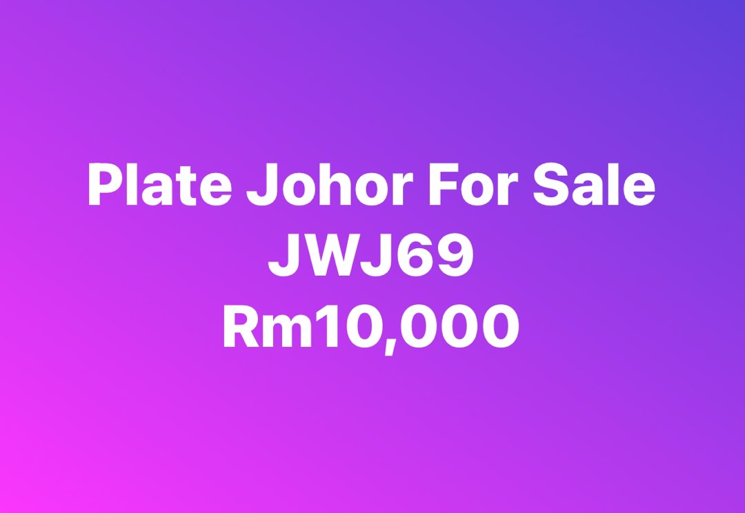 PLATE NUMBER JOHOR MIRROR & LOW NUMBER 2 DIGIT, Auto Accessories on ...