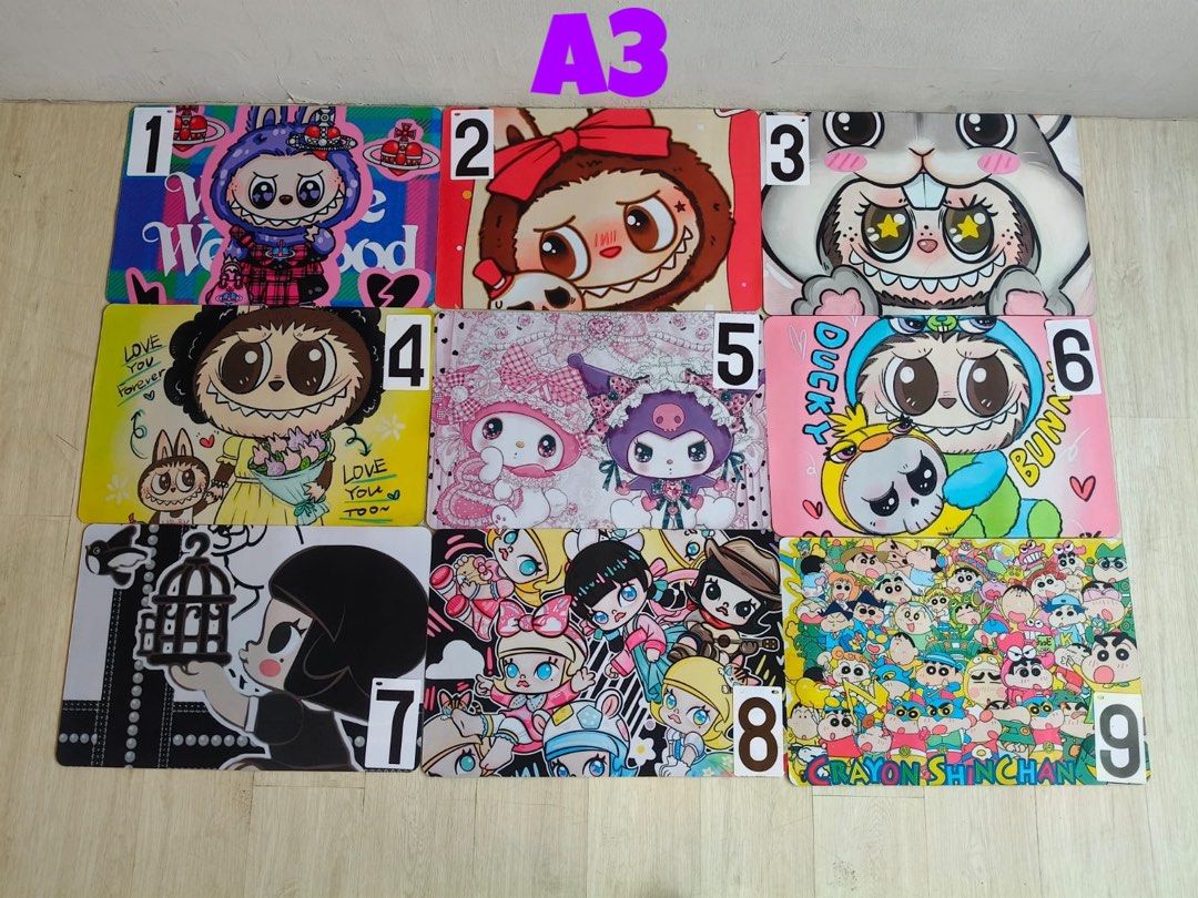Popmart Molly and Labubu, Sanrio Melody Kuromi and Sinchan Floor ...