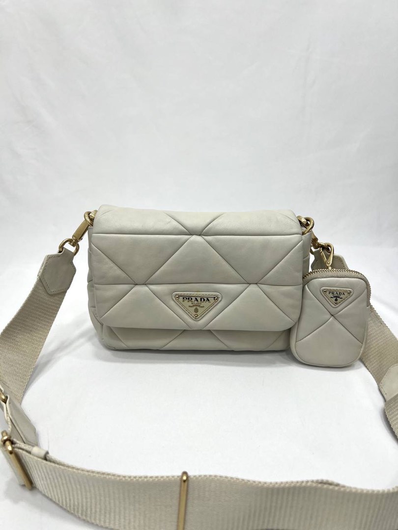 PRADA White Patchwork Leather System Crossbody Bag, Luxury, Bags ...