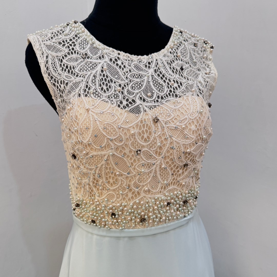 Prom Gown Elegan Simple Biru Muda, Fesyen Wanita, Pakaian Wanita, Baju ...