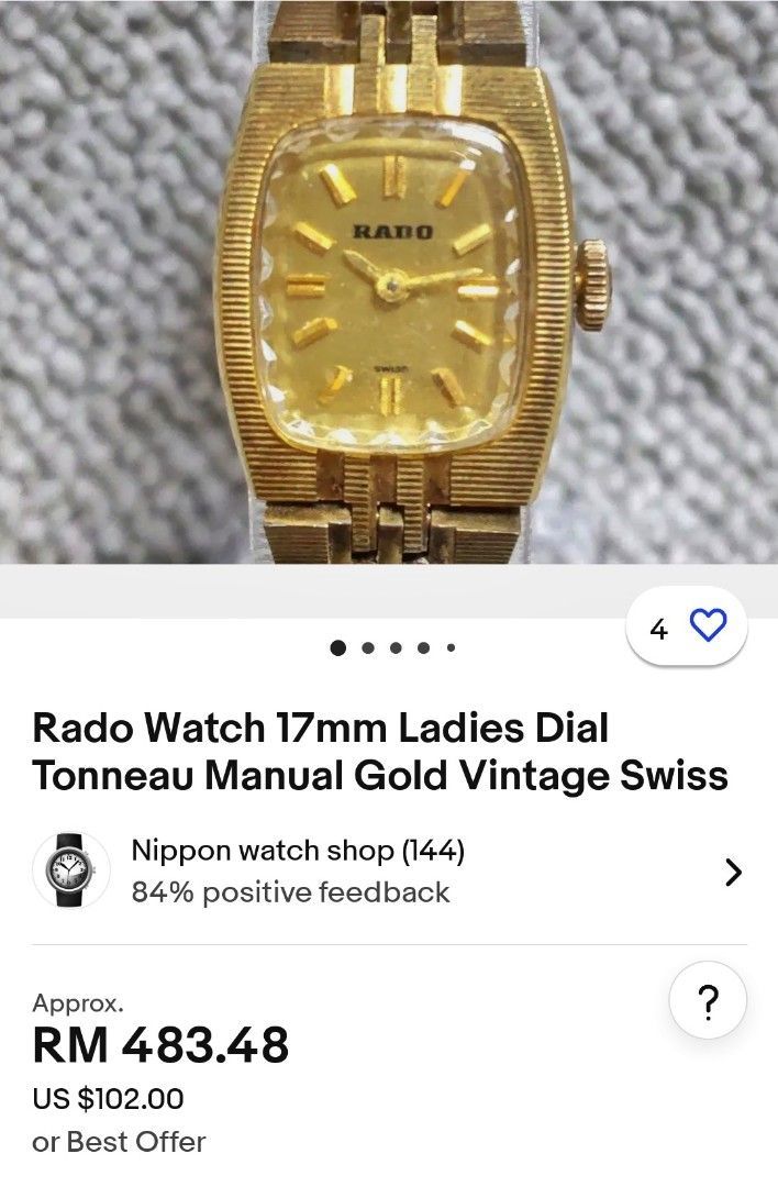 VINTAGE RADO ORIGINAL SWISS MADE MANUAL WINDING AUTOMATIC LADIES ...