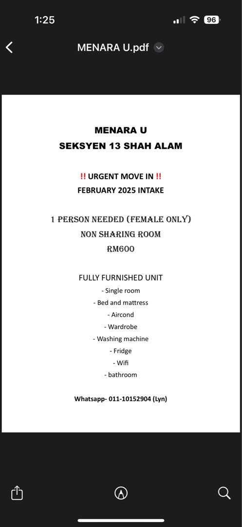 RENT MENARA U SEKSYEN 13 SHAH ALAM, Announcements on Carousell