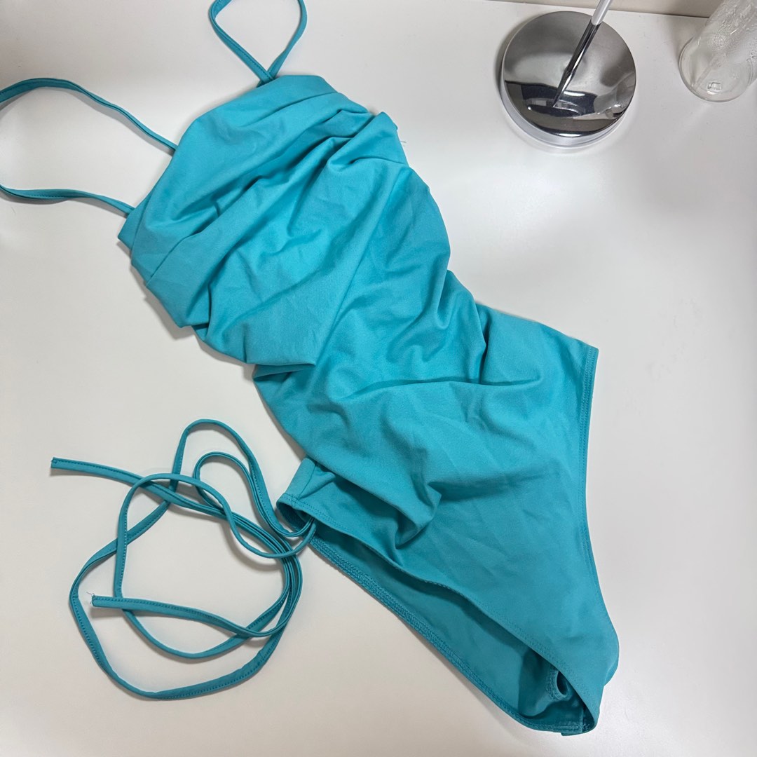 Shein Blue Bikini One piece swimsuit, Women's Fashion, Swimwear ...