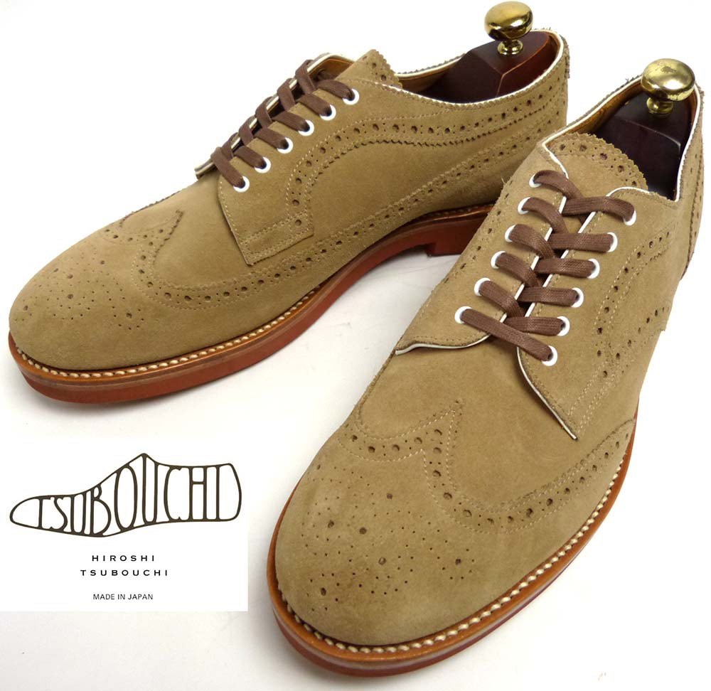 Suede wingtip shoes by HIROSHI TSUBOUCHI, Men's Fashion, Footwear, Casual shoes on Carousell