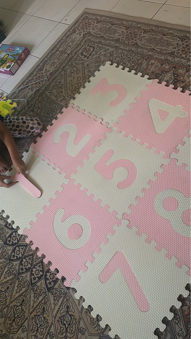 SUNNY TALES : NUMBERS ANTIBACTERIAL PUZZLE (PINK/WHITE), Hobbies & Toys ...