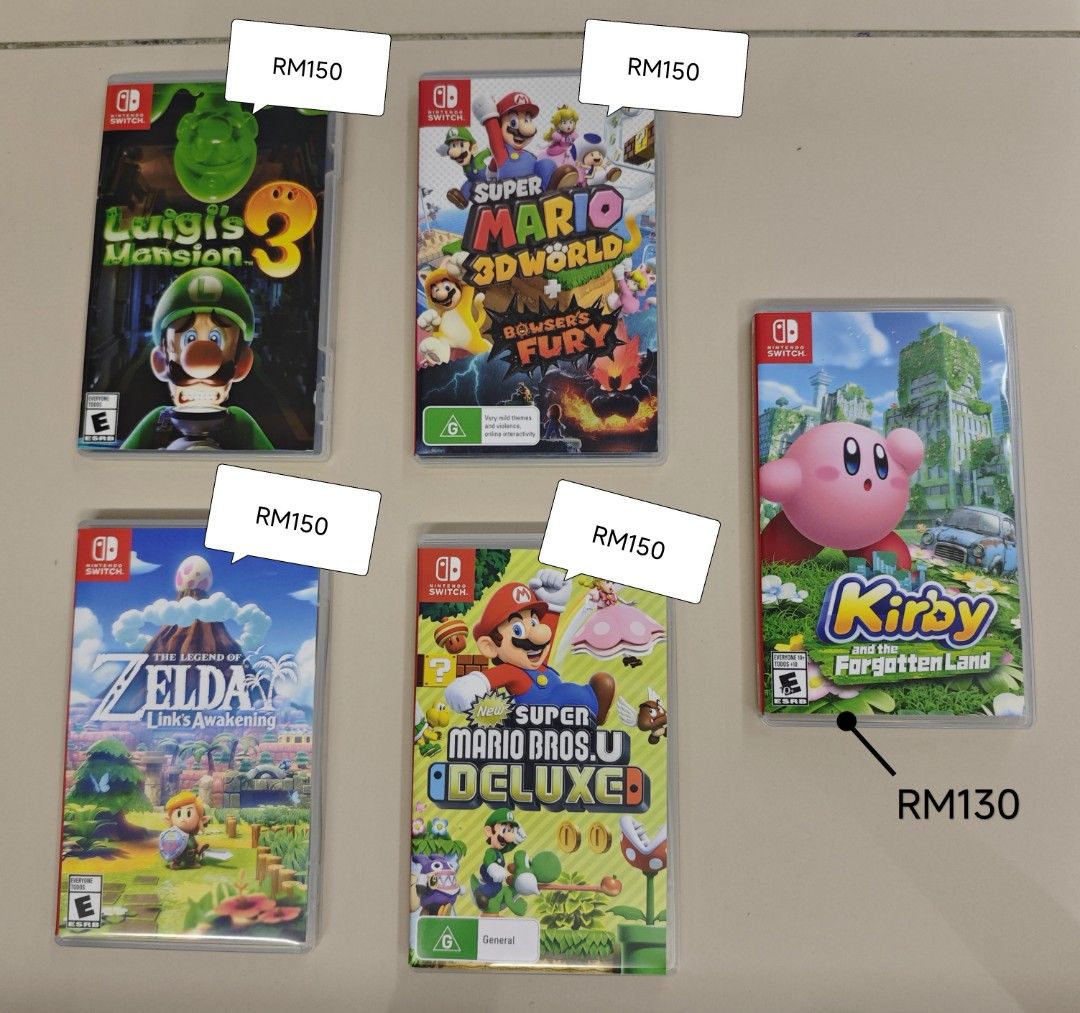 Switch Games Cartridges, Mario Luigi Zelda Kirby, Video Gaming, Video ...